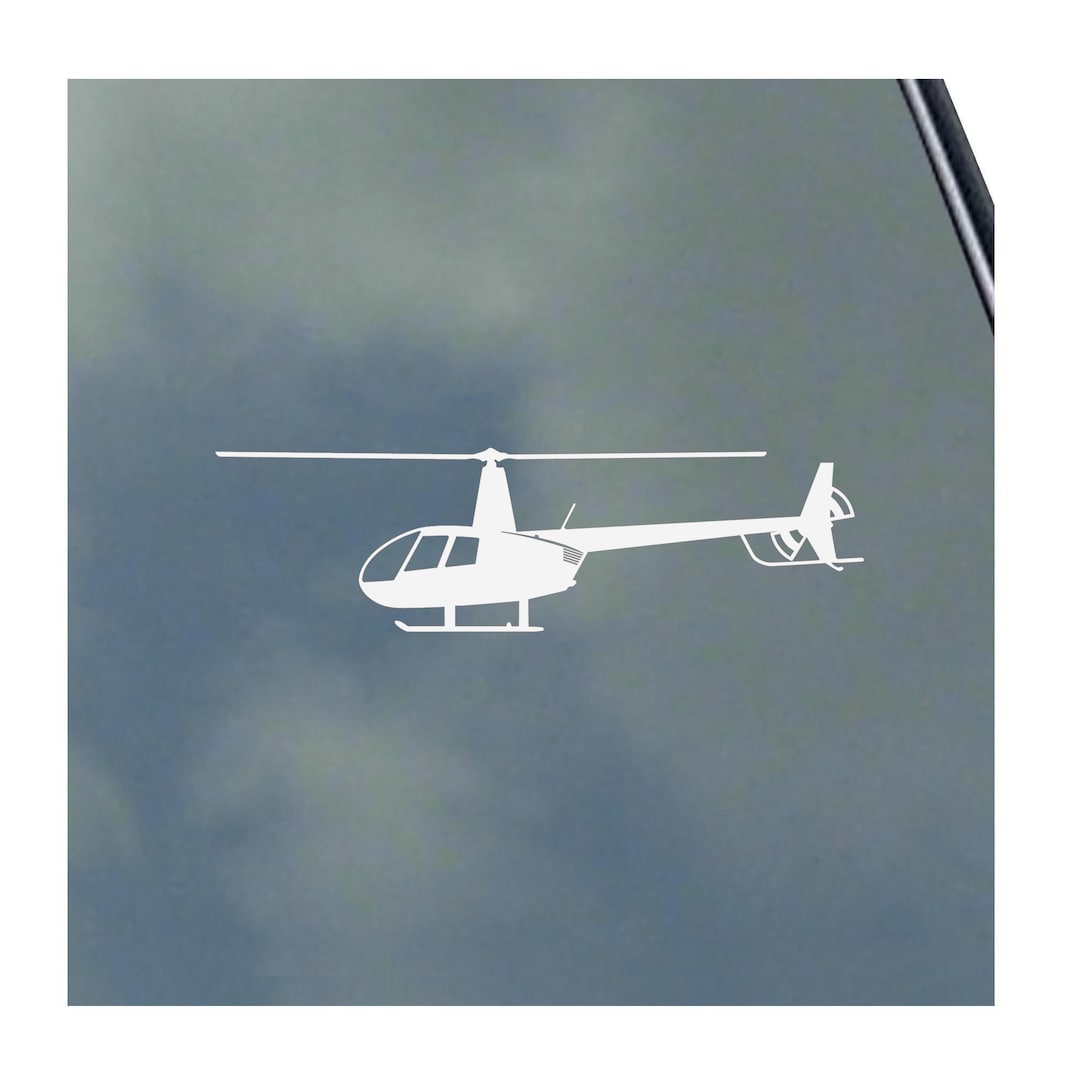 R44 Pilot Side View Vinyl Sticker Decal Light Utility Helicopter ...
