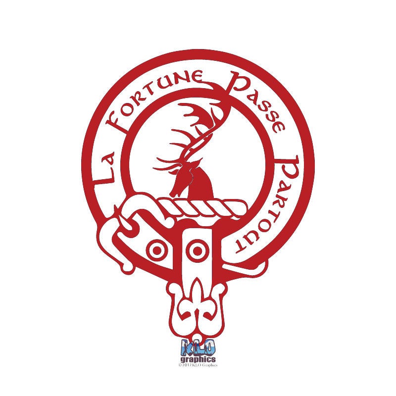 ROLLO CLAN CREST Vinyl Sticker Decal Truck Car Computer Scottish Tartan ...