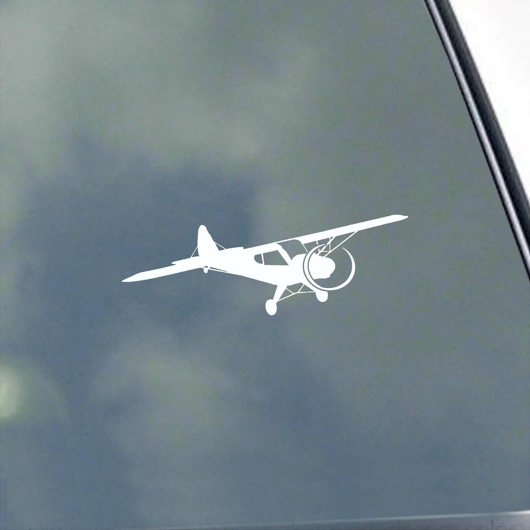 PA-18 Super Cub Pilot in Flight Vinyl Sticker Decal by KLO Graphics ...