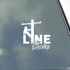 LINE BABE POLE Vinyl Sticker Decal Lineman Lineworker Powerline ...