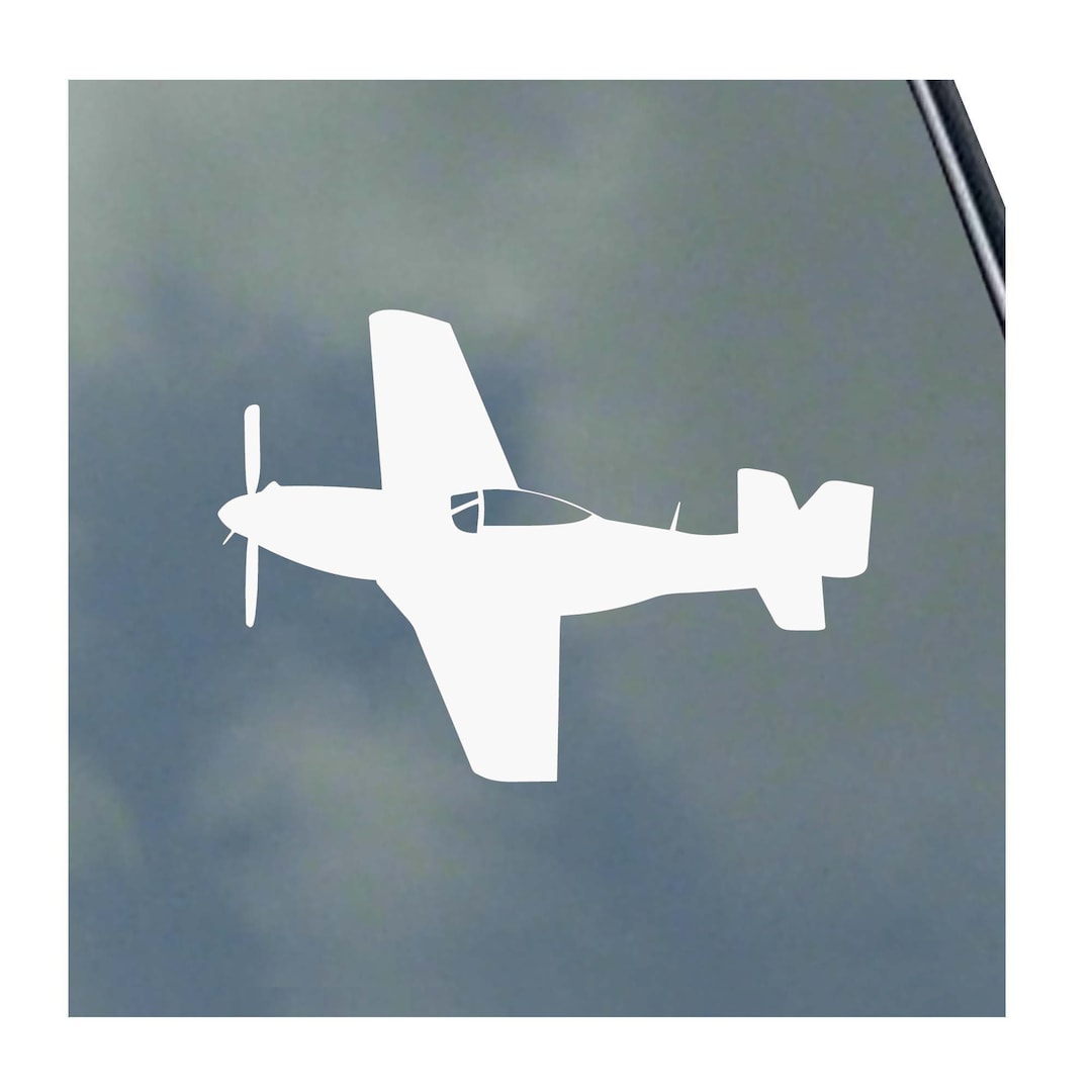 P-51 MUSTANG Pilot in Flight Vinyl Sticker Decal WWII Warbird Army Air ...