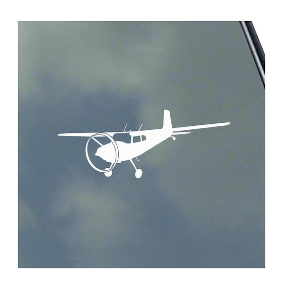 CESSNA 180 Skywagon Pilot in FLIGHT Vinyl Sticker Decal Bush | Etsy