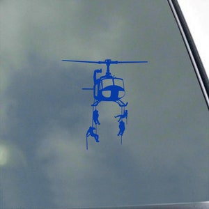 UH-1H Huey Pilot With Rappelling Vinyl Sticker Decal Army Veteran ...