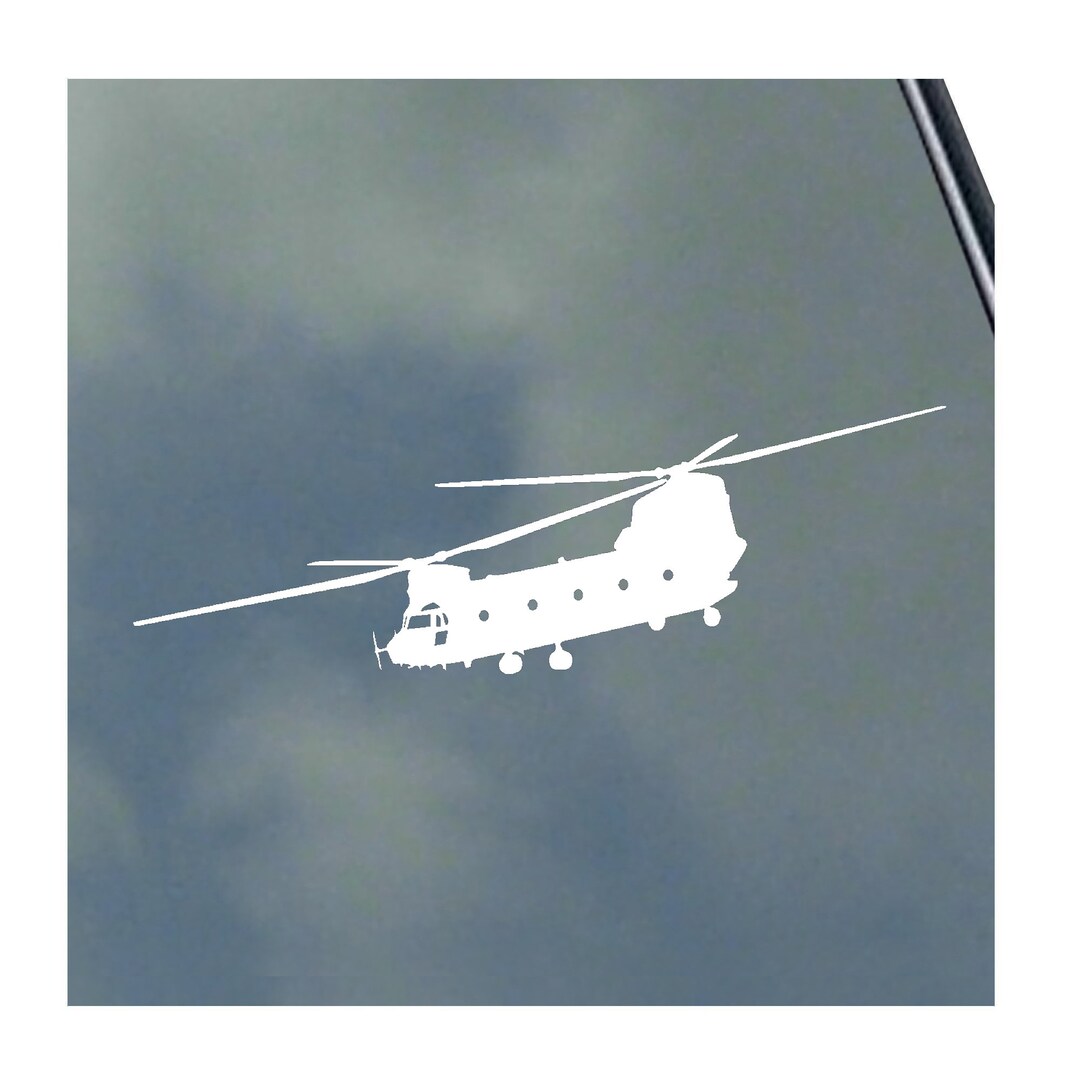CH-47 Chinook Pilot Side View in Flight Vinyl Sticker Decal Army ...