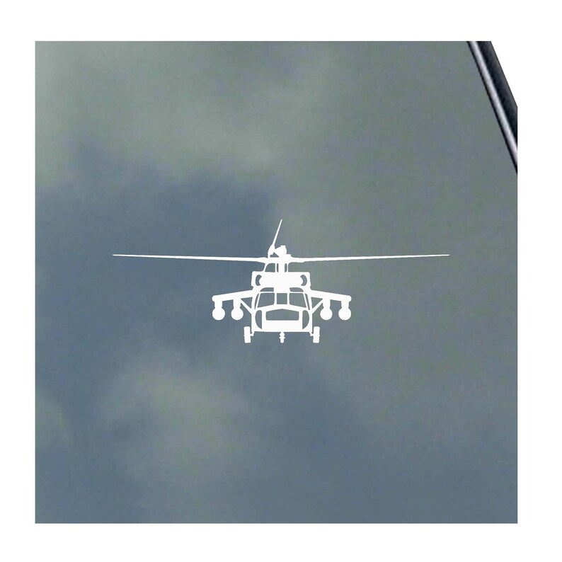 UH-60 BLACK HAWK Pilot Front View With Side Tanks Vinyl Sticker Decal ...