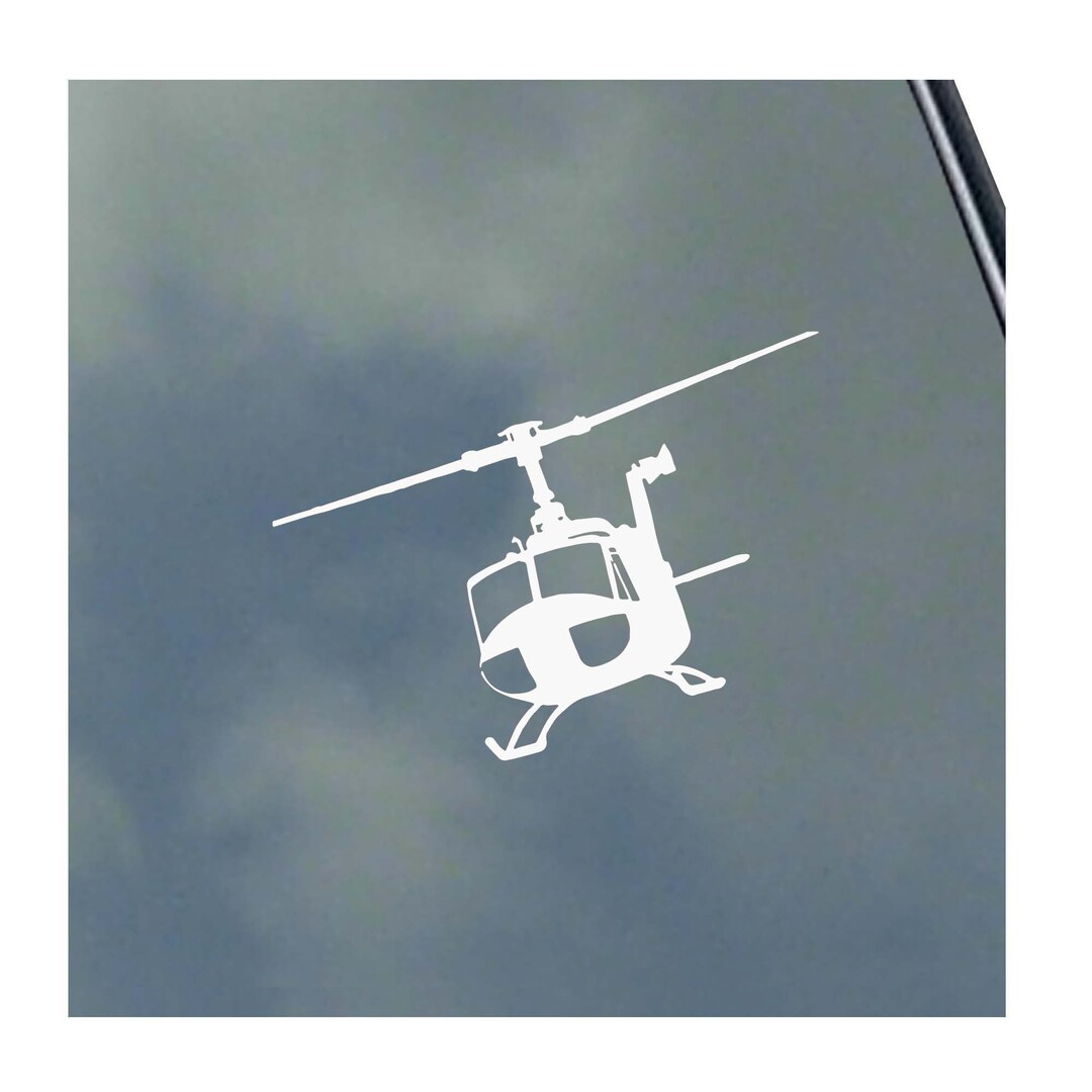 HUEY HELICOPTER in FLIGHT Top View Vinyl Sticker Decal Military Army ...