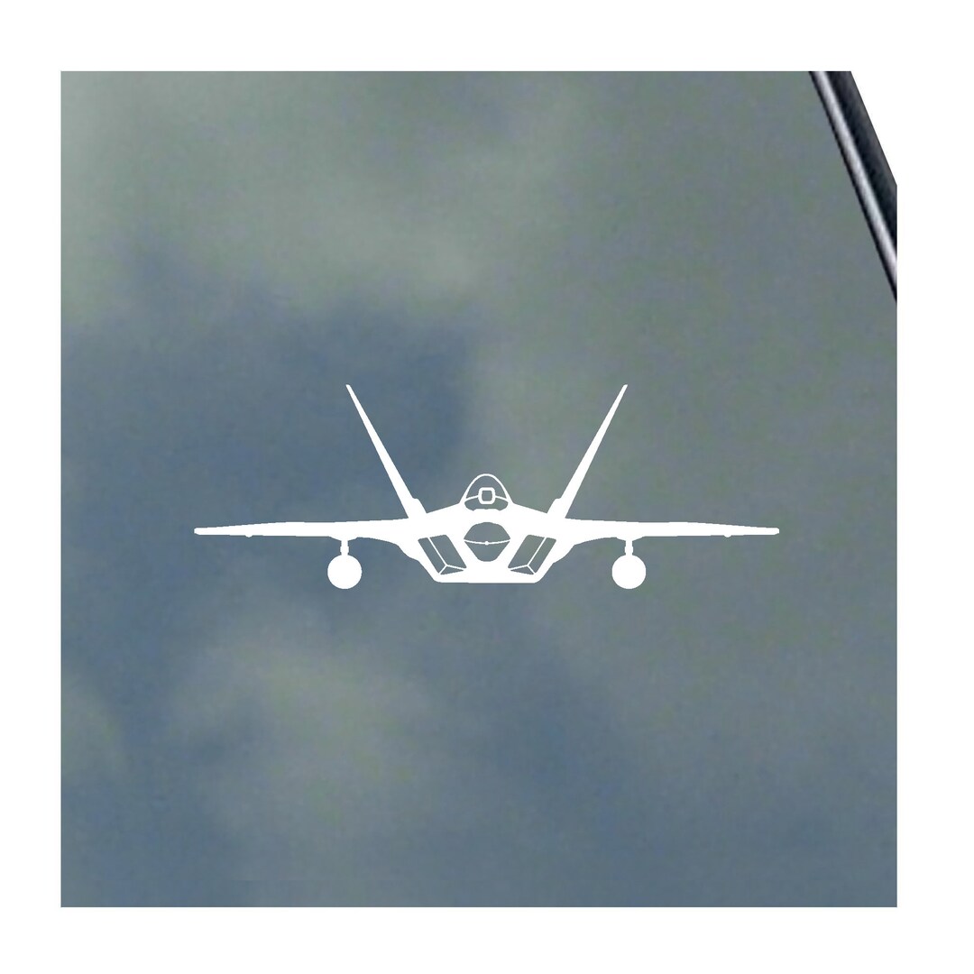 F-22 RAPTOR Pilot FRONT View With Exterior Fuel Tanks Vinyl Sticker ...