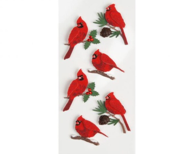 Winter Cardinals Mini Dimensional Stickers Little B Christmas 3D ...