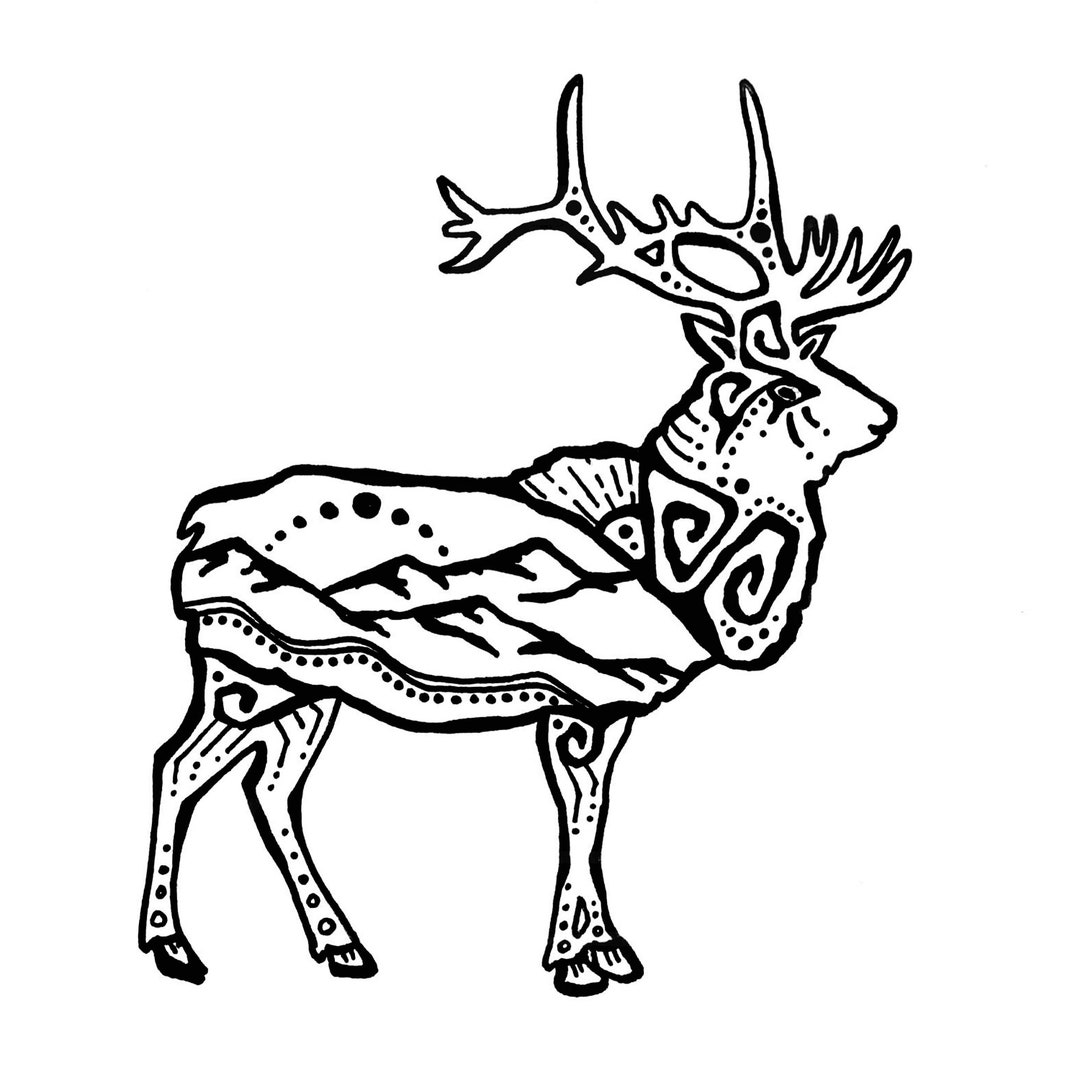 Mountain Elk Art - Instant Download, Nursery Art, Mountain Art Print ...