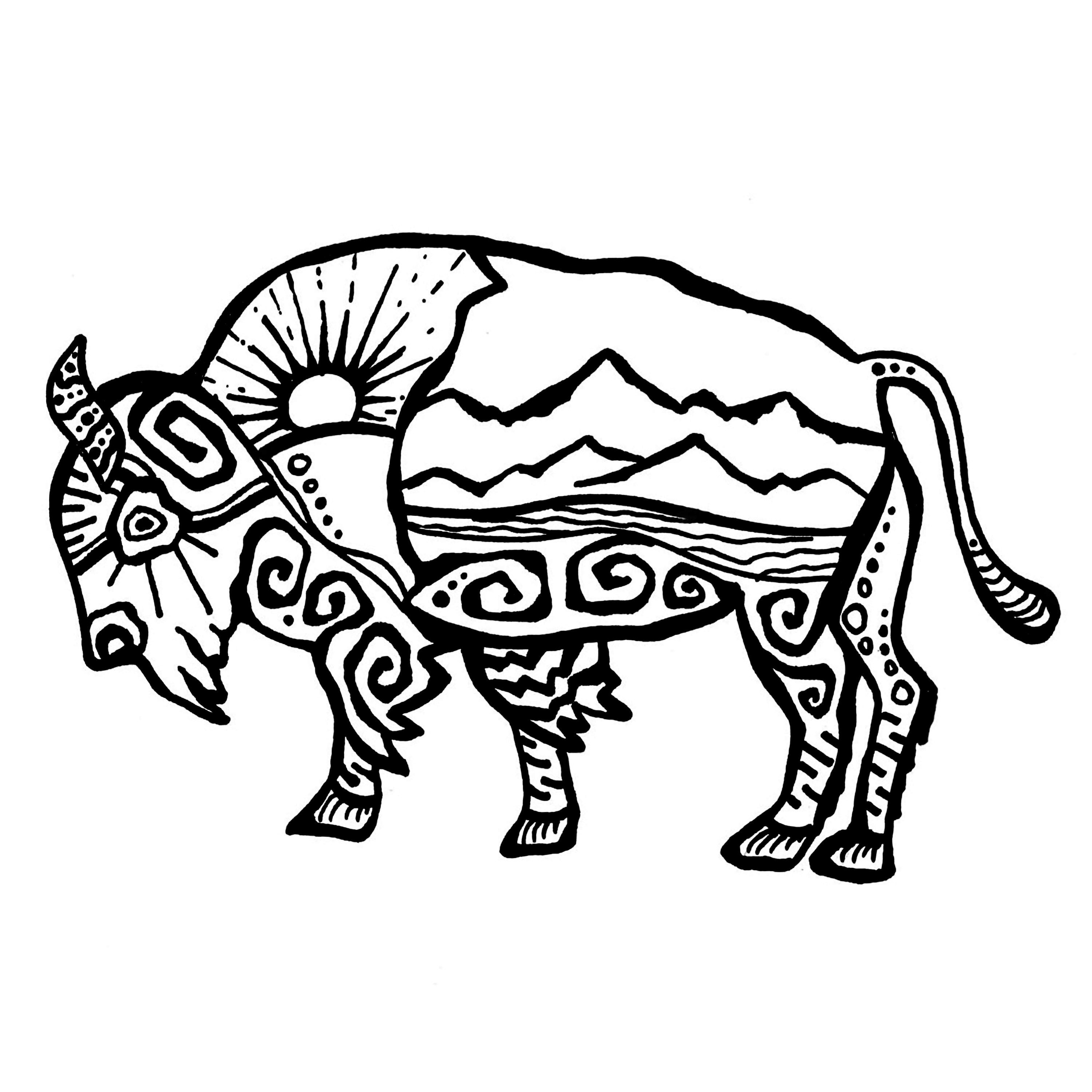 Bison Art Instant Download, Buffalo Print, Nursery Art, Mountain Art ...