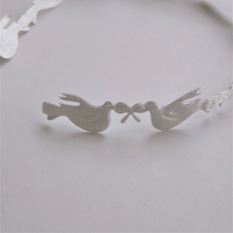 Christmas Doves Ribbon Wedding Day White Satin Dove Ribbon - Etsy