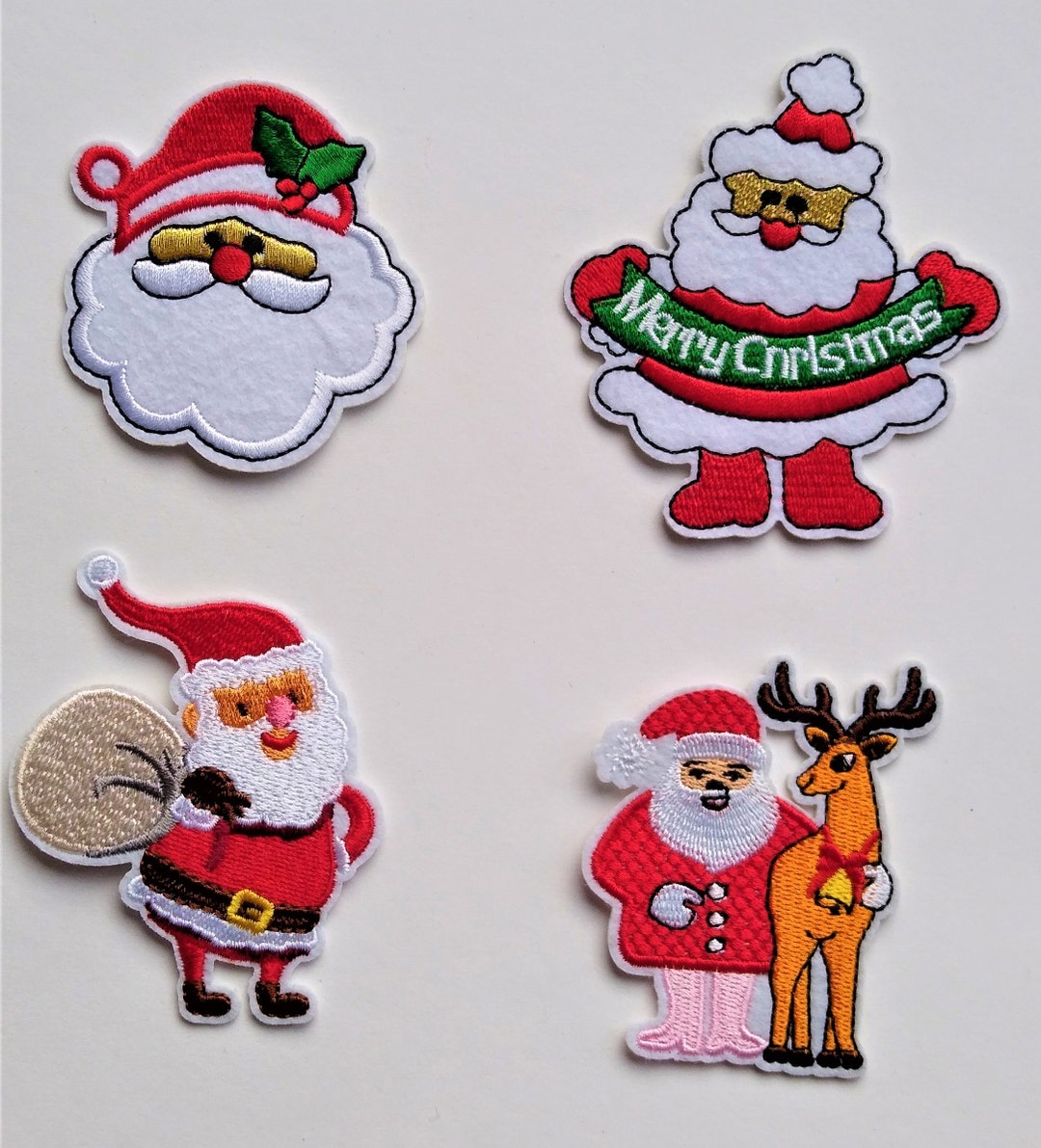 Santa Iron on Motifs Festive Applique Patch Christmas - Etsy