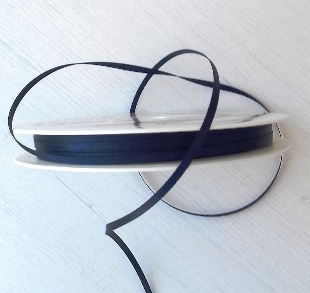 Satin 3 Mm Ribbon Darkest Navy Shindo Ribbon Trim Card - Etsy UK