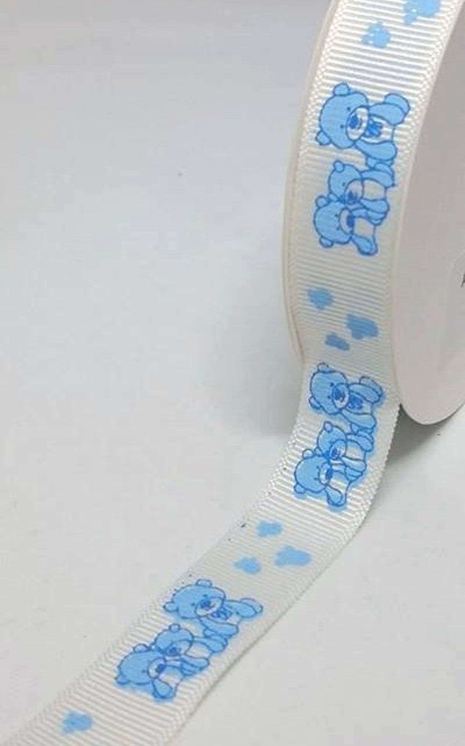 Teddy Bear Baby Ribbon Blue 16 Mm Blue Teddy Bear Grosgrain - Etsy UK
