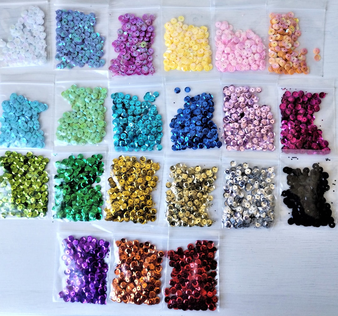 6 Mm Round Cupped Sequins Sew on Loose Sequins Arts and Craft, AB ...