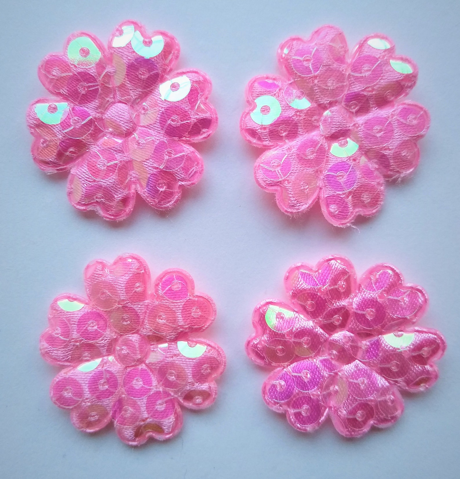 Sequin Flower Padded Applique Sparkly Flower Embellishment - Etsy