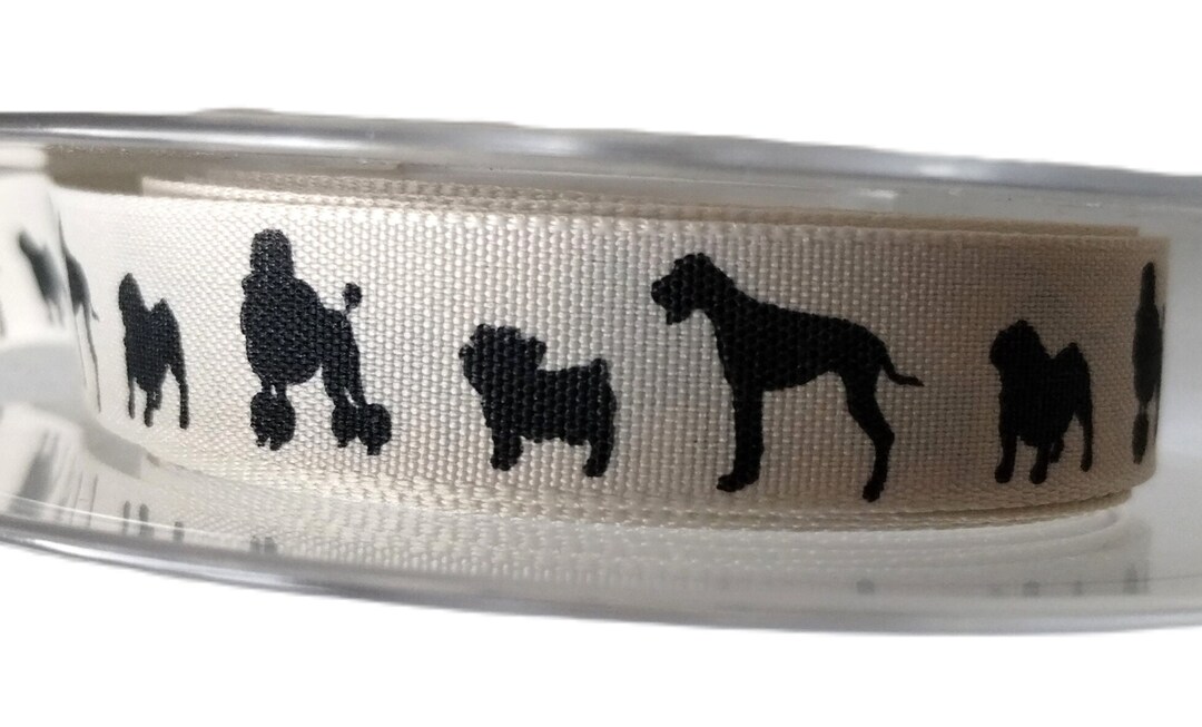 Dog Breed Silhouette Cotton Twill Ribbon - 15mm, by the Metre - Etsy
