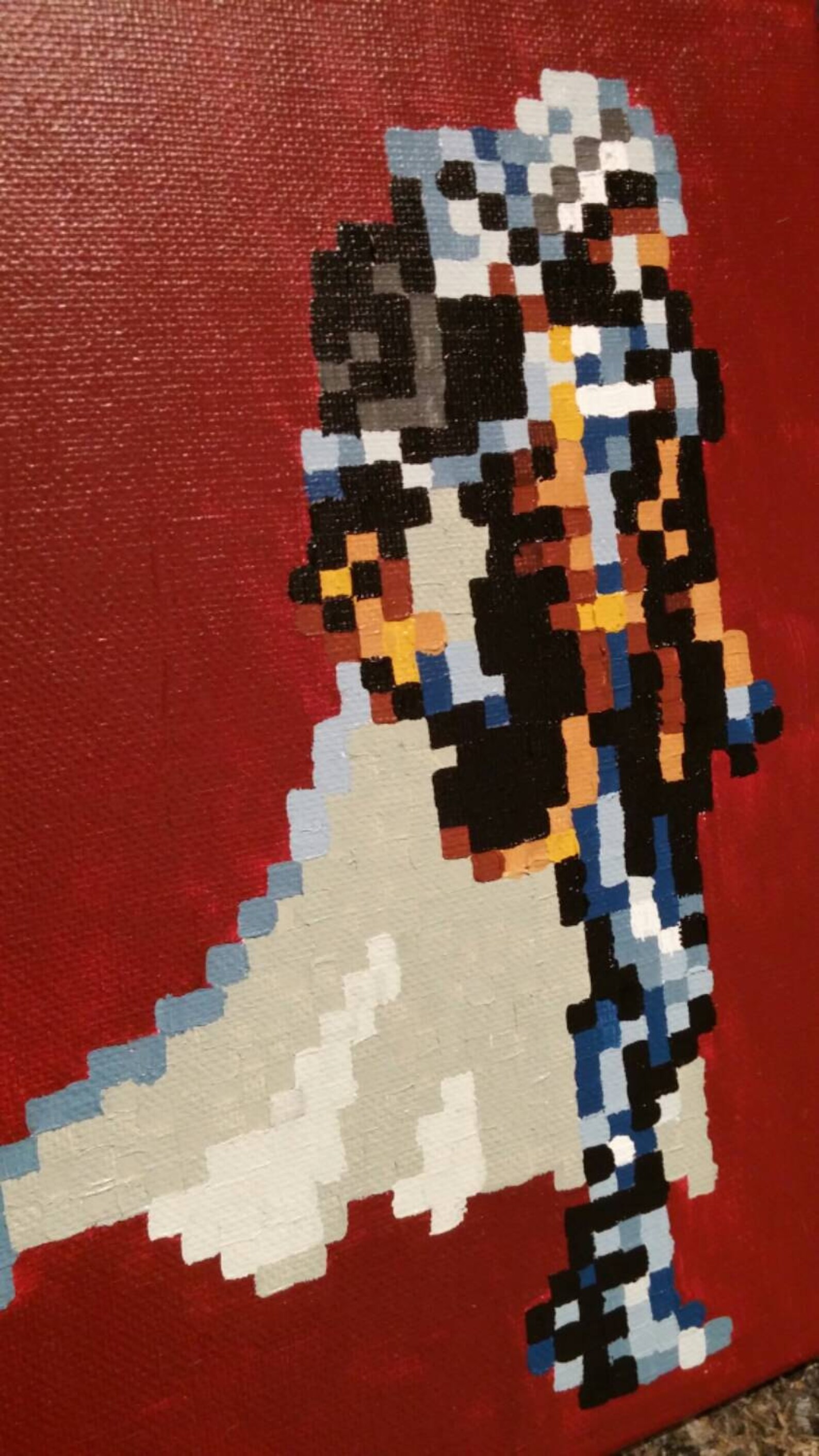 Alucard Symphony of the night pixel painting 8x10 canvas | Etsy