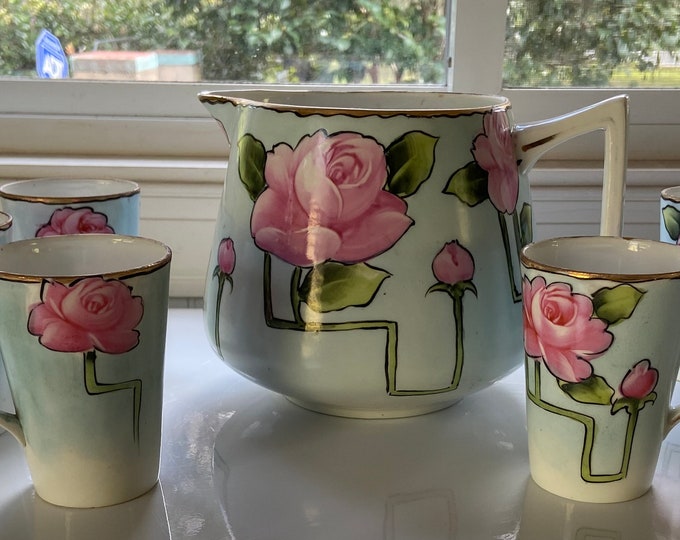 Antique Art Nouveau Nippon Lemonade Set Art Deco Style Handpainted ...