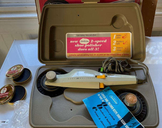 Vintage NOS 1960s Sunbeam Electric Shoe Polishing Kit - Etsy