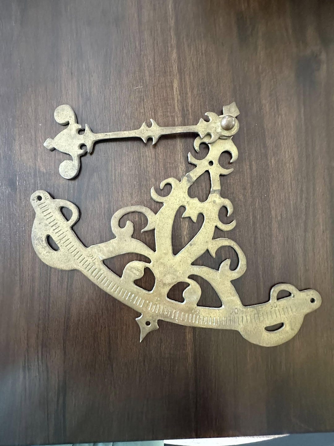 Antique Brass Quadrant- Vintage Navigational Instrument, Collectible ...