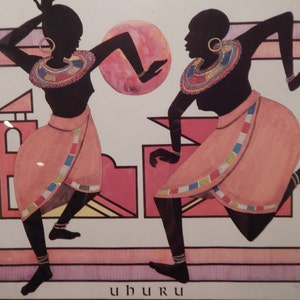 African American Art Print Uhuru Freedom Rare Halessie Signed in Pencil ...
