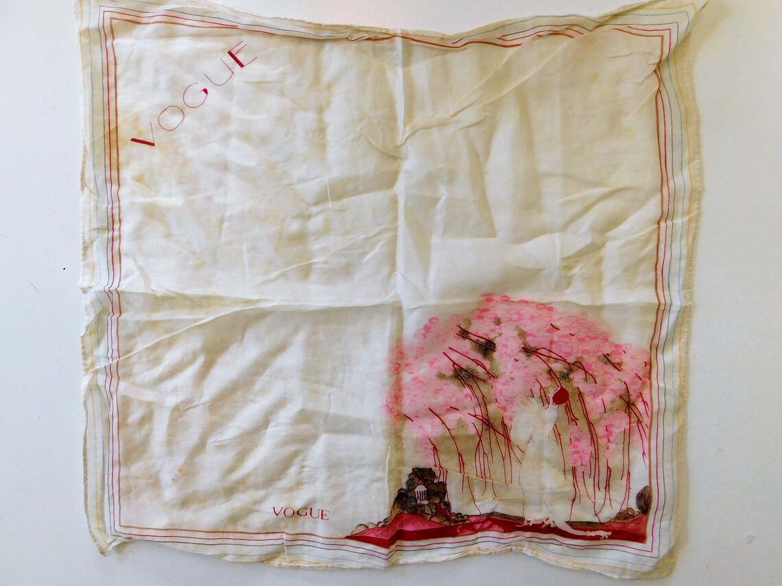 Rare 1920s Vogue Handkerchief Art Deco Helen Dryden Vogue Magazine ...