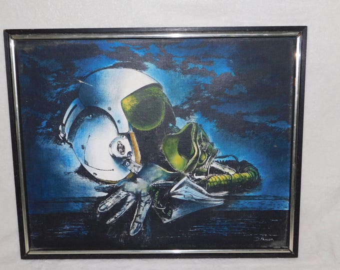 1960s Fighter Pilot Painting Vietnam Canvas Board Original Painting ...