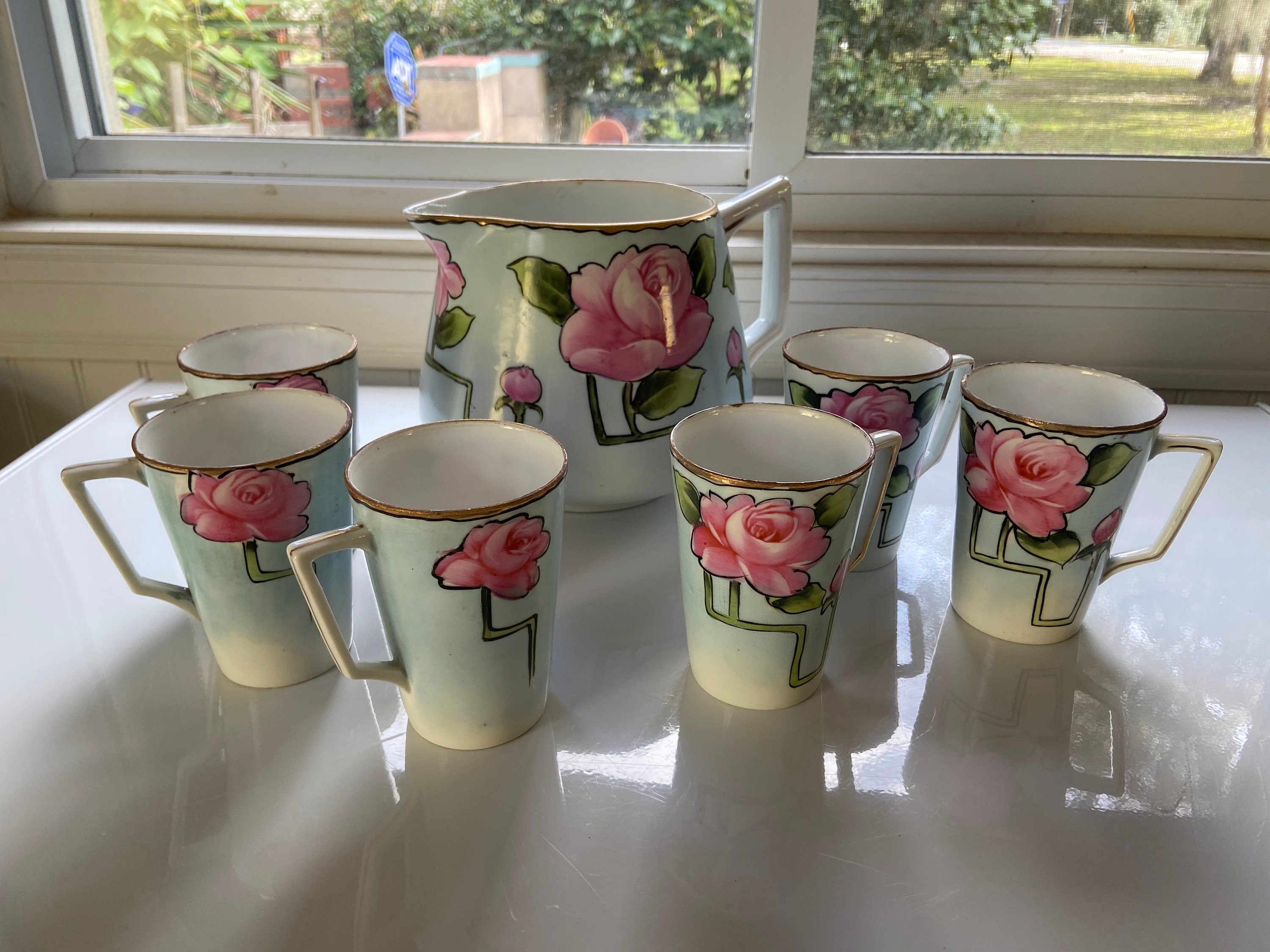 Antique Art Nouveau Nippon Lemonade Set estilo Art Déco a mano | Etsy