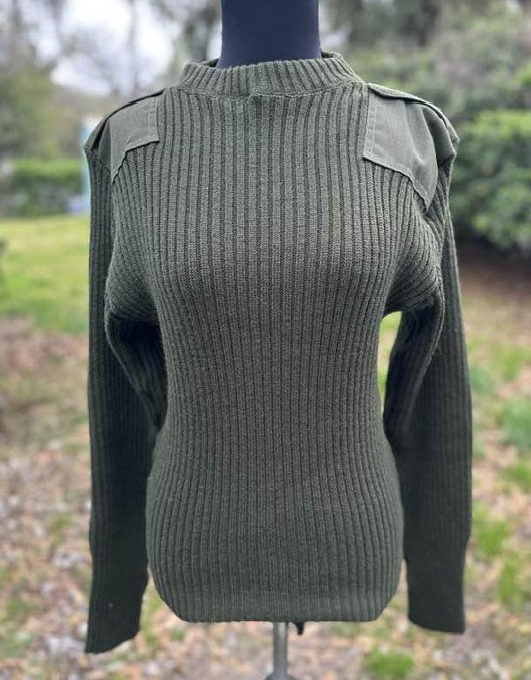 Vintage USMC Marine Corps Wooly Pully Sweater- Olive Green, Size 40 ...