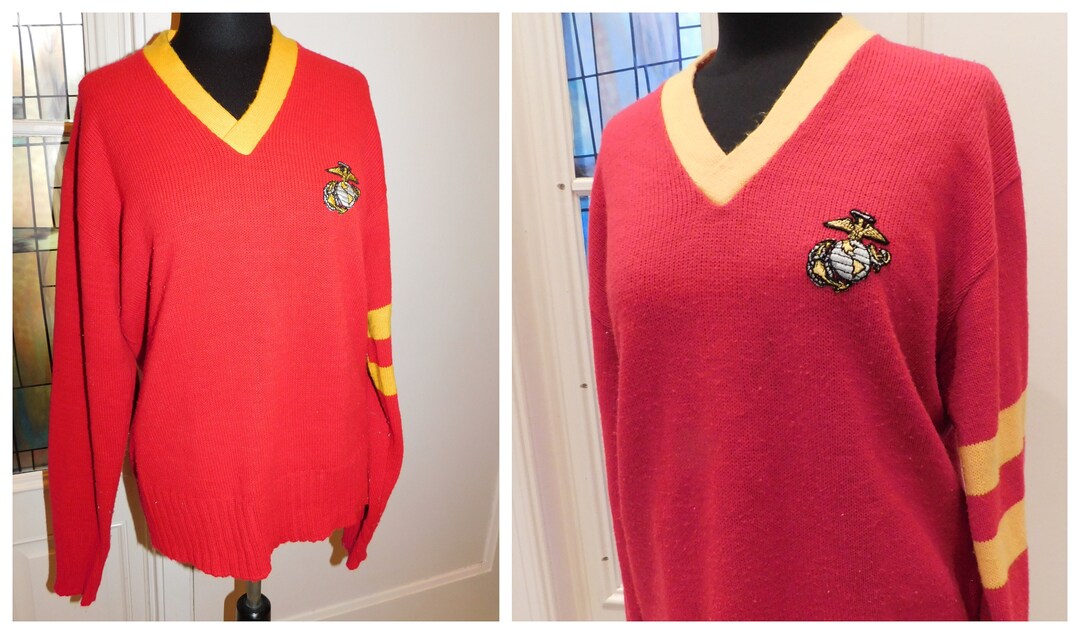 Vintage USMC Marine Corps Sweater 1960s USMC Sweater Gepner Sportswear ...