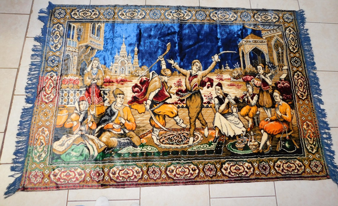 Large Vintage Middle Eastern Turkish Dancer Wall Tapestry | Etsy