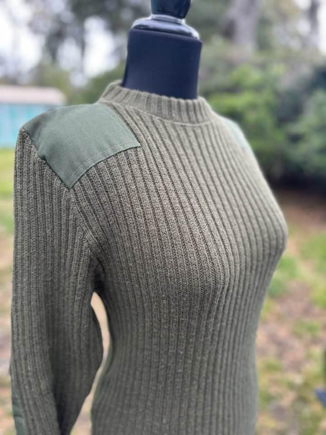 Vintage USMC Marine Corps Wooly Pully Sweater- Olive Green, Size 38 ...
