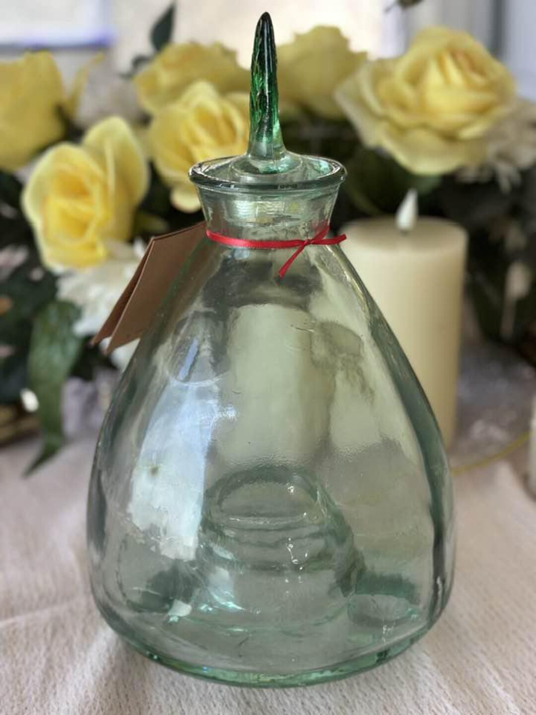 Vintage the Medieval Bug Catcher, Made Spain, Green Blown Glass Pear ...