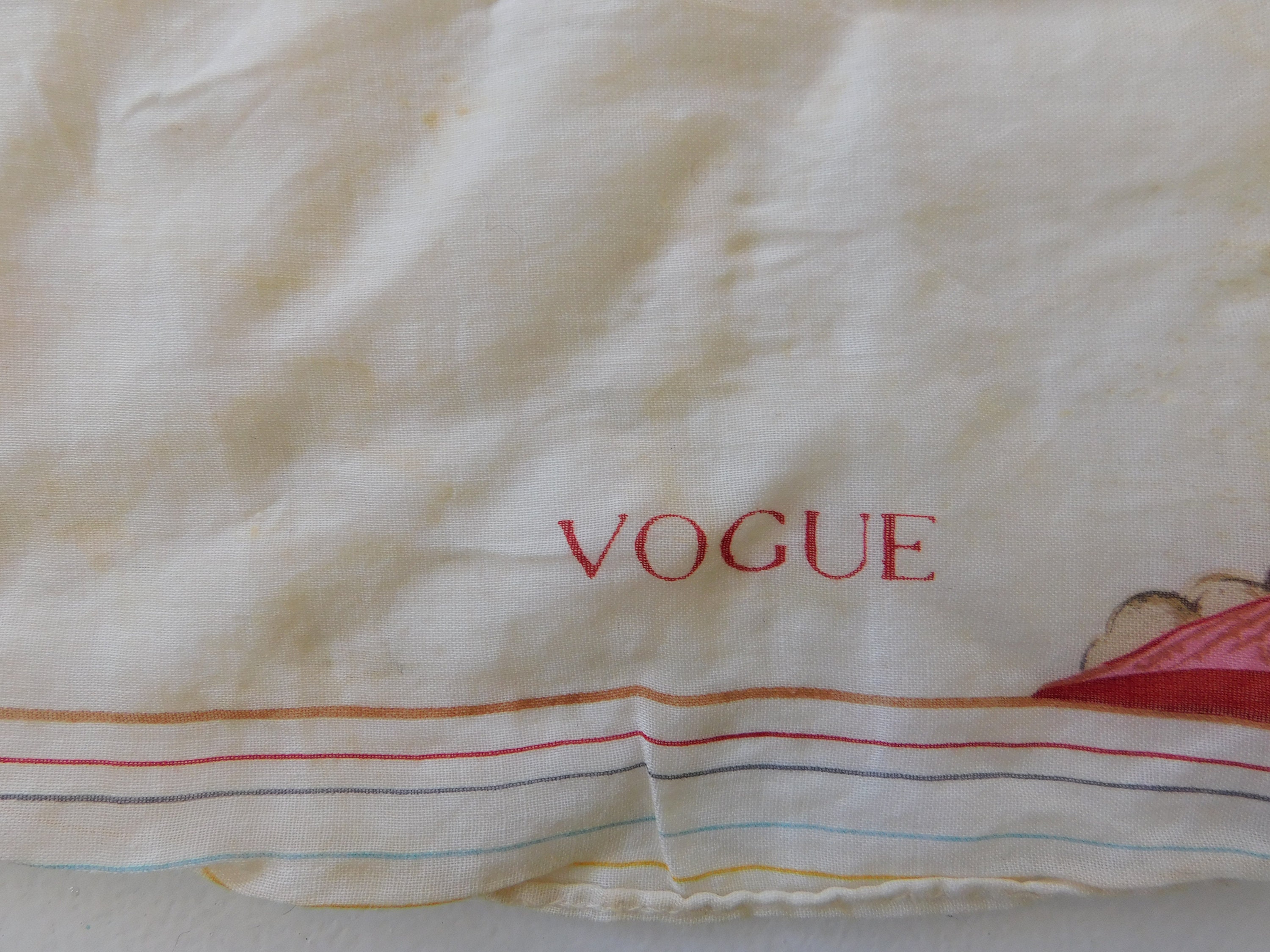Rare 1920s Vogue Handkerchief Art Deco Helen Dryden Vogue Magazine ...