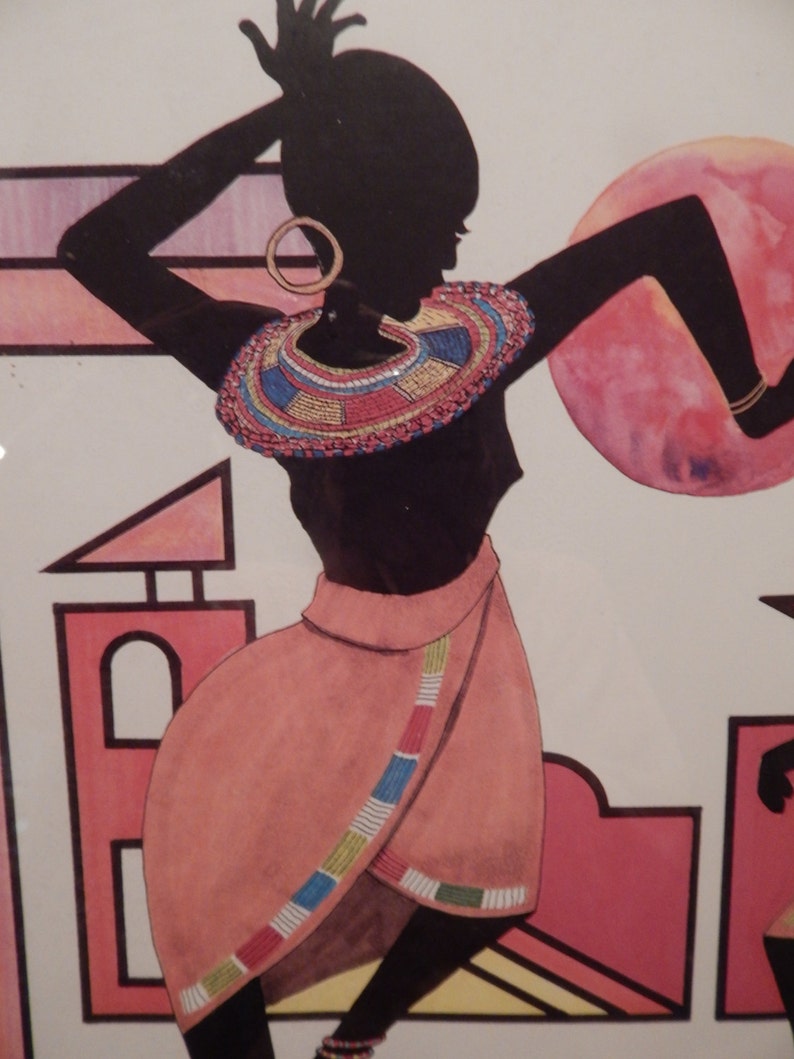 African American Art Print Uhuru Freedom Rare Halessie Signed in Pencil ...