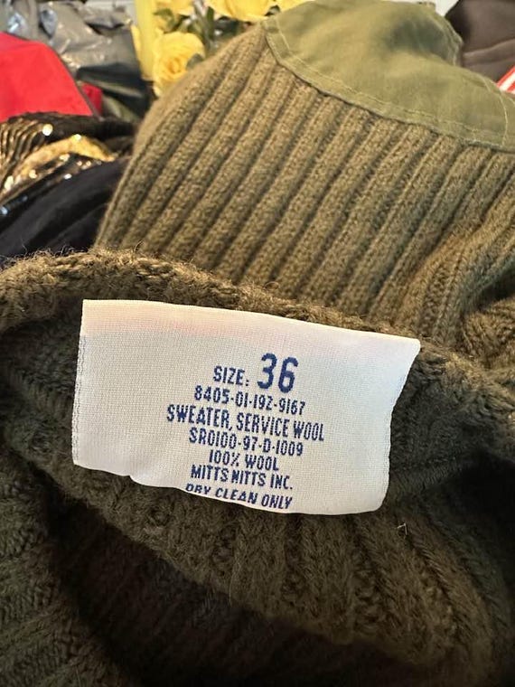 Vintage USMC Marine Corps Wooly Pully Sweater- Olive … - Gem