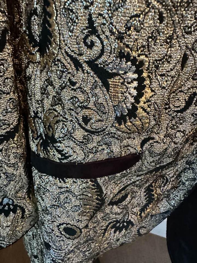Vintage Mens Brocade Gold Silver Metallic Rat Pack Motown Suit Tux Suit ...