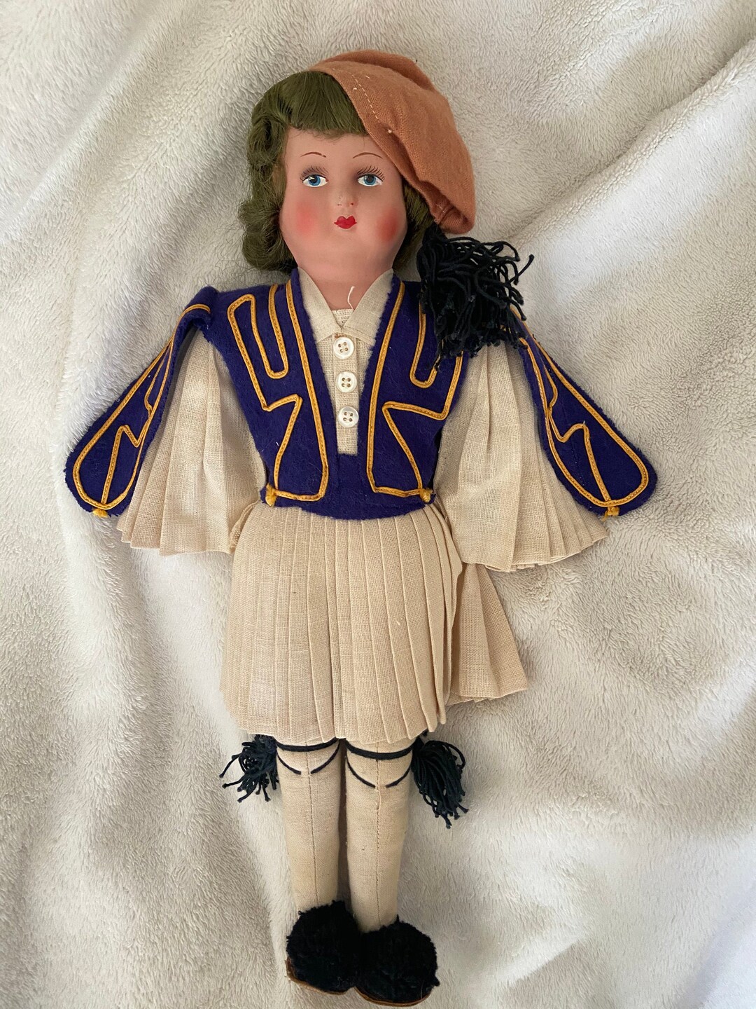Vintage Greek Evzone Ceremonial Guard Doll Evzonoi Greek Army Uniform ...