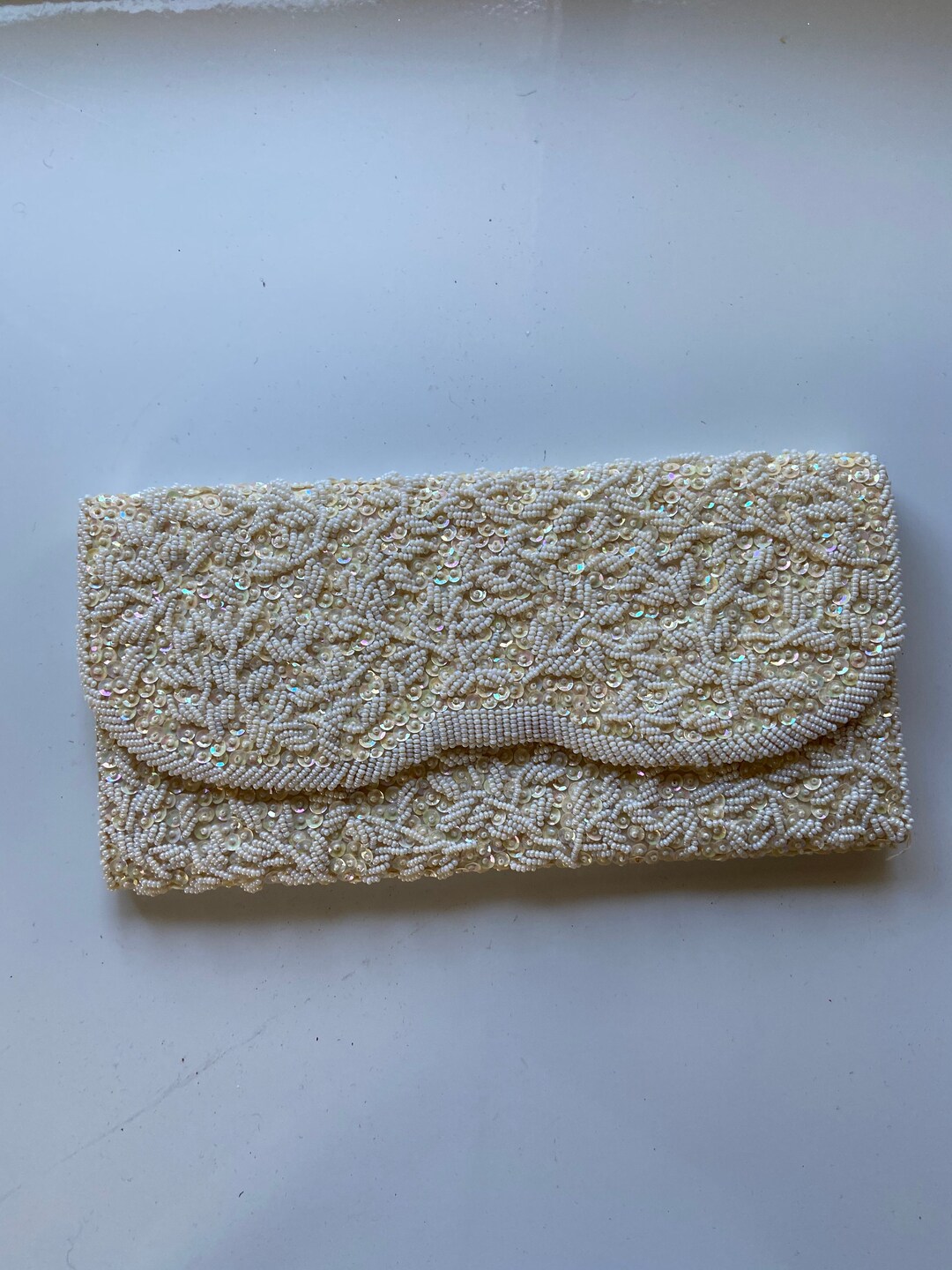 Vintage 60s Franklin Simon Beaded Sequined Clutch 1960s Evening Clutch ...