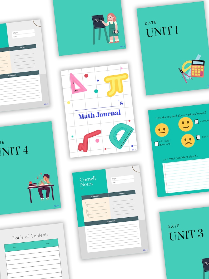 Math Notebook Printable PDF Includes Title Page, Table of Contents ...