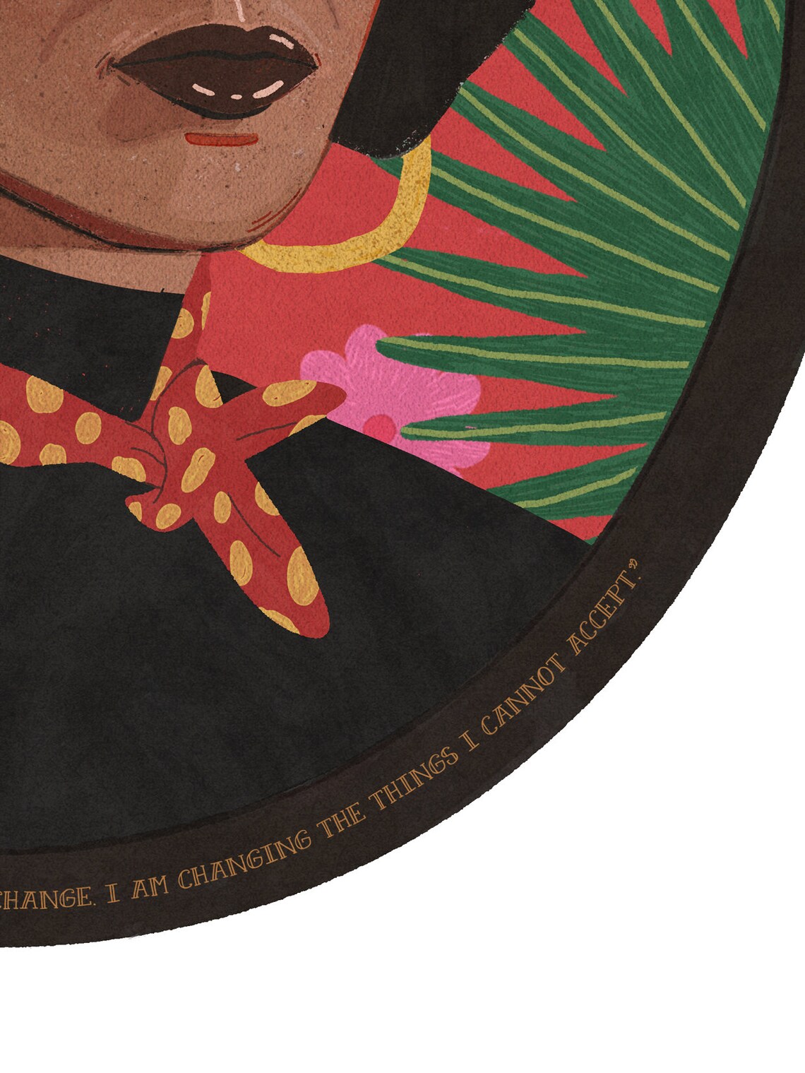 Women in History Angela Davis Inspired print llustration art | Etsy