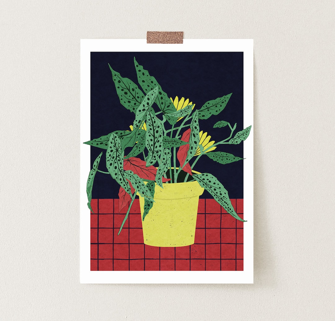 Begonia Giclée Print: Botanical Illustration Art, Colorful Poster With ...