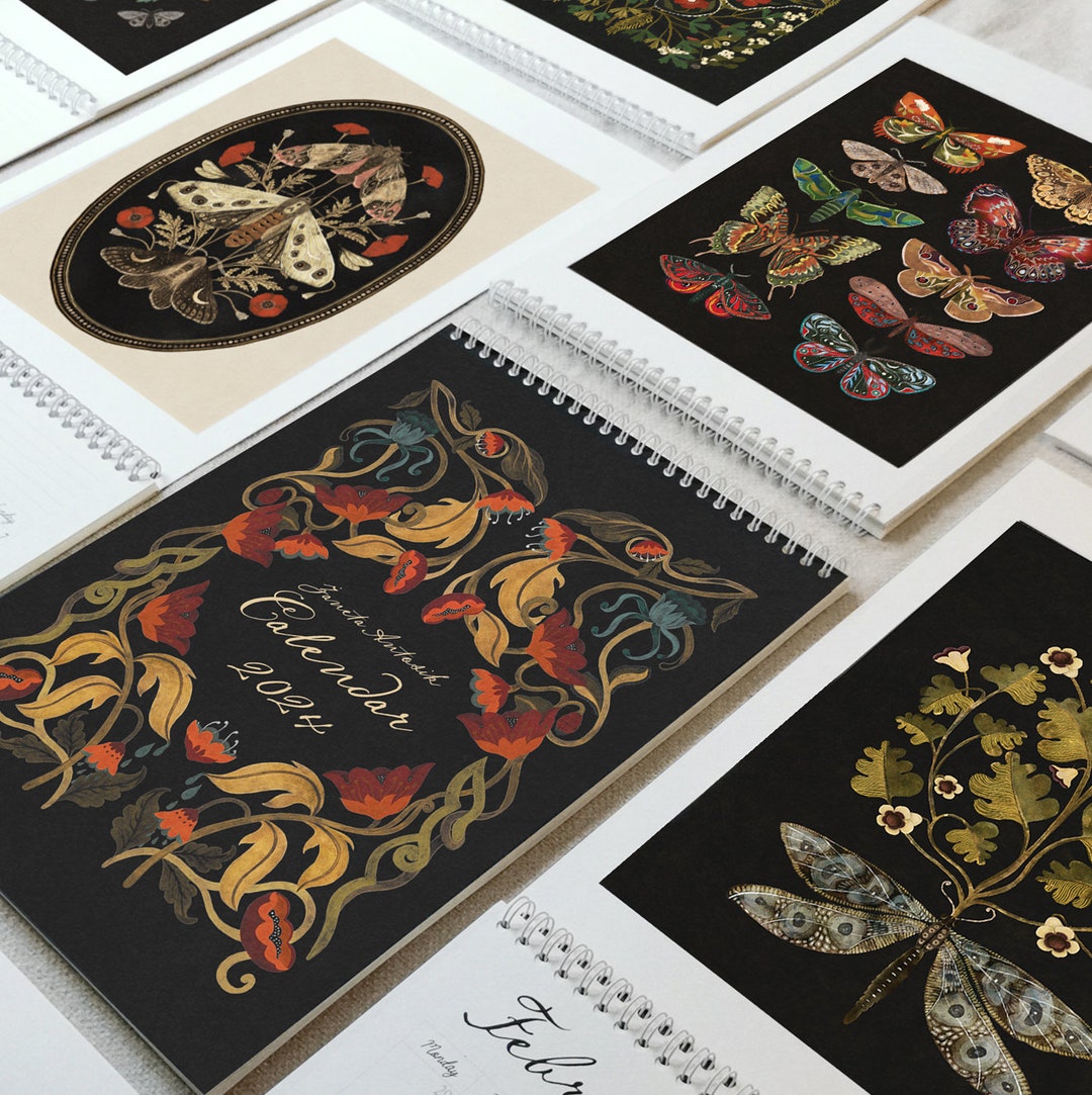 2024 Wall Calendar,botanical Calendar,moths Calendar, Butterfly ...