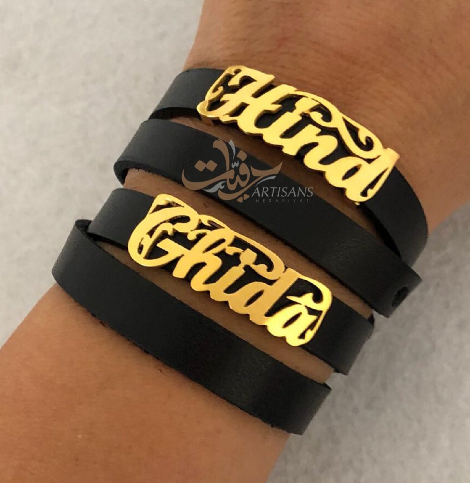 Handmade Leather Bracelet With Your Name or Statement of Your | Etsy