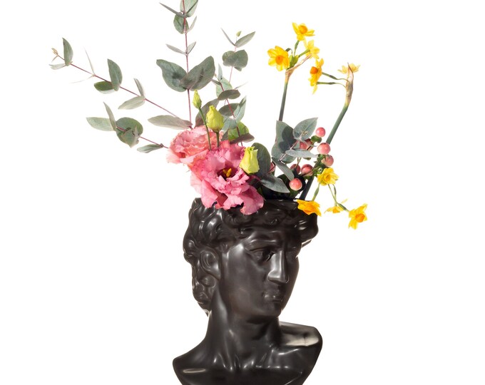 Greek Head Vase, Face Vase, Greek Inspired Home, Monochrome Home Decor ...