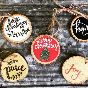 Wood Slice Ornament- Christmas Ornament- Tree Decor- Rustic Decor ...