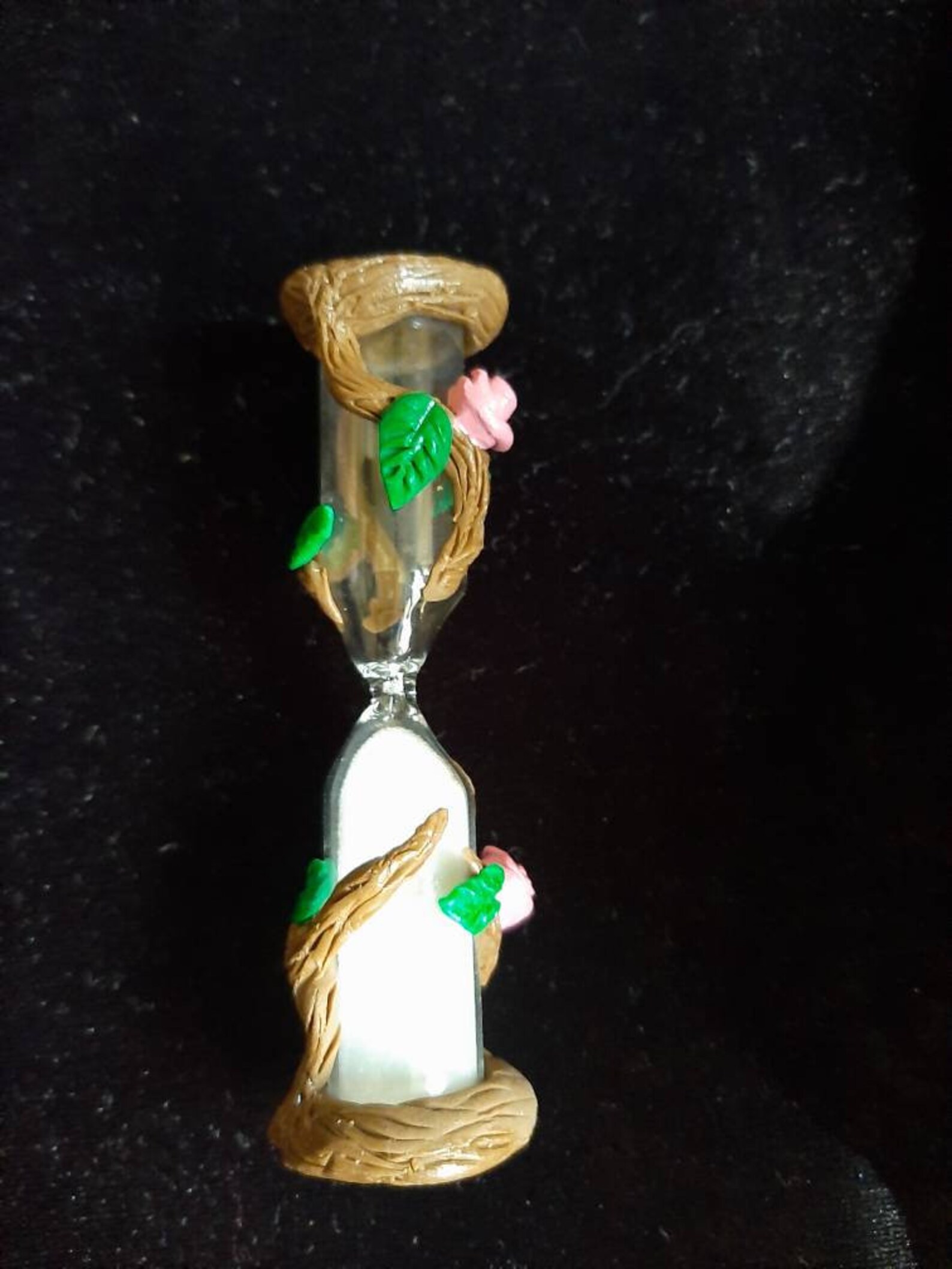Decorated miniature hour glass nature theme | Etsy
