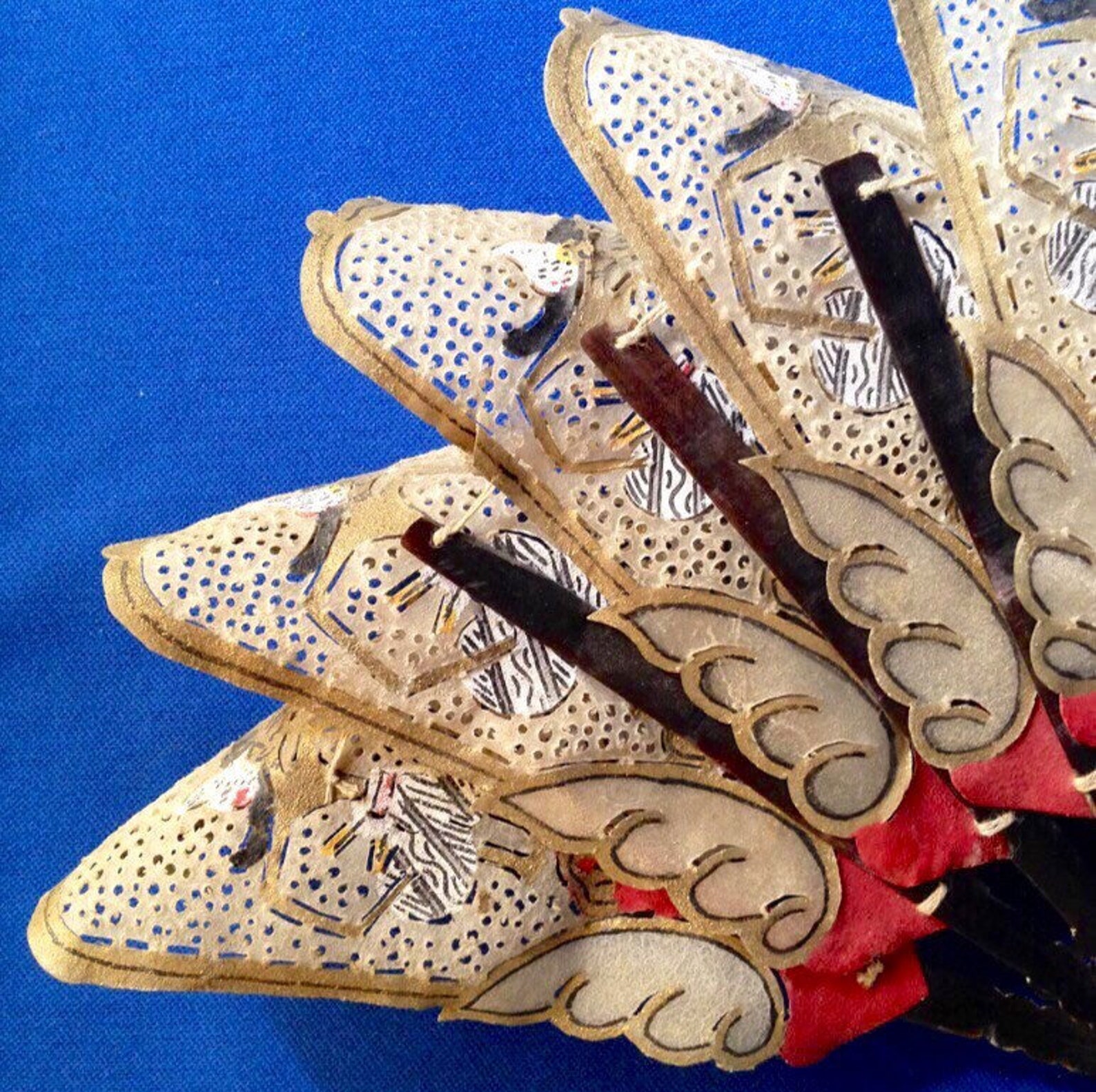 Antique Balinese Parchment Fan - Etsy