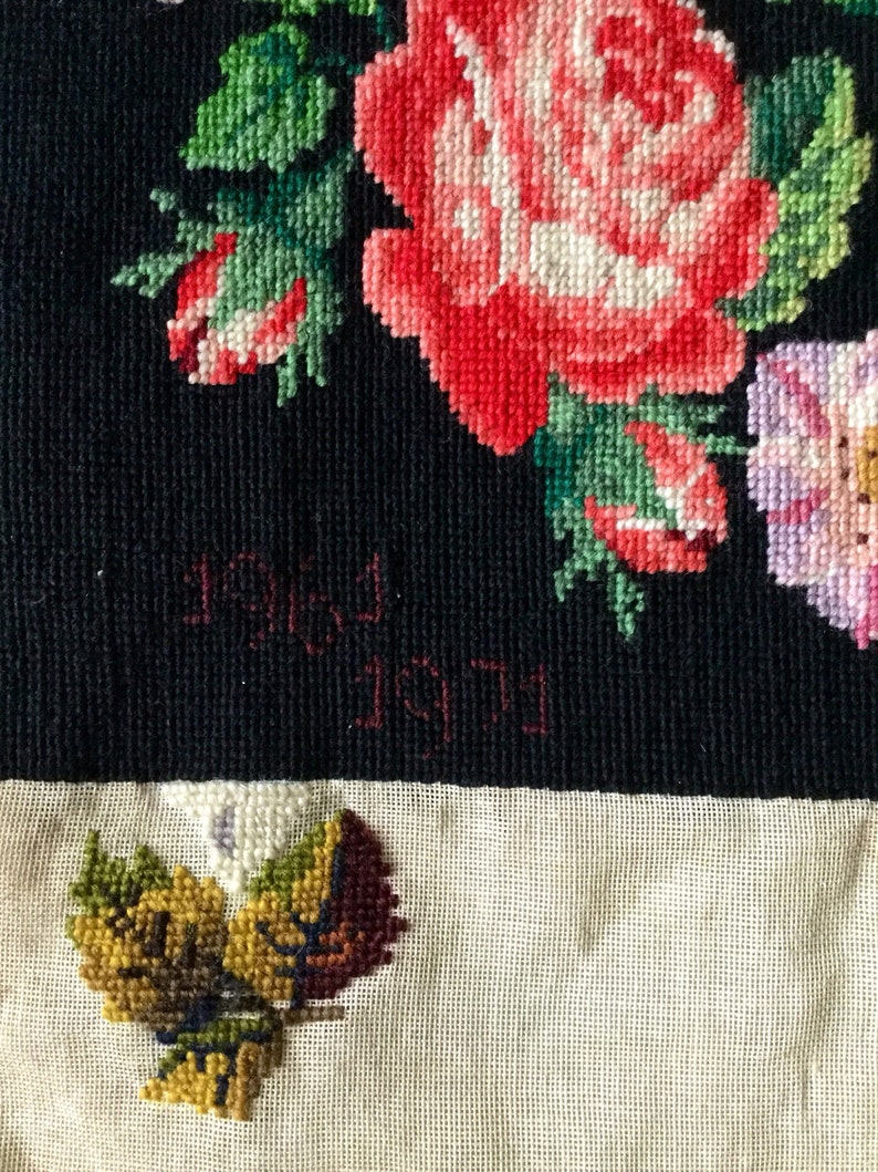 Unique Hand Made Needlepoint Panel Vintage 1970s Ring of | Etsy